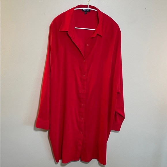 Express | Dresses | 35 Bundle Express Portofino Bold Red Buttondown ...